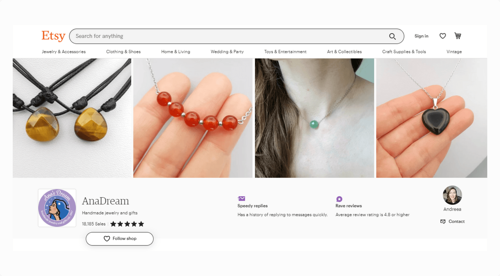 Etsy Seller Interview with Andreea of AnaDream